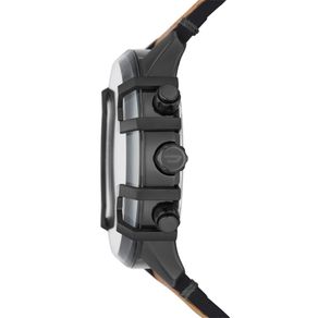 Relógio diesel griffed de couro marrom com cronógrafo - diesel