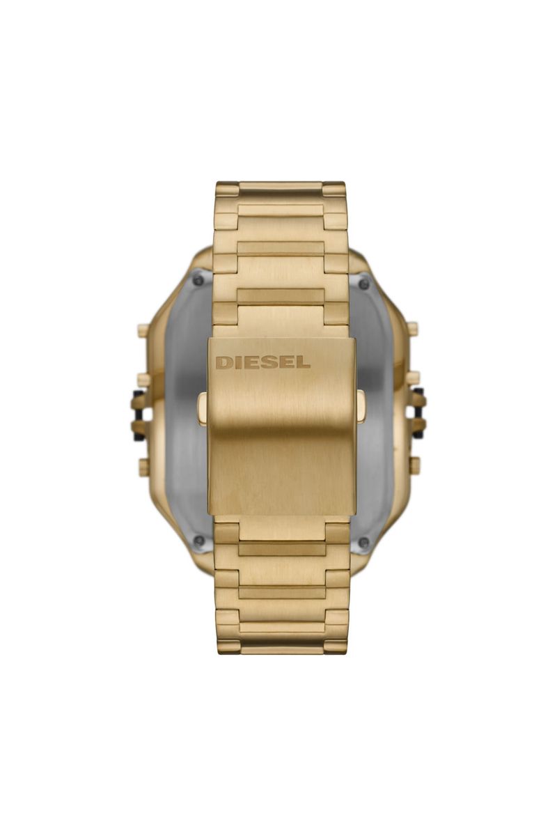 Relógio diesel clasher dourado analógico-digital em aço inoxidável - diesel